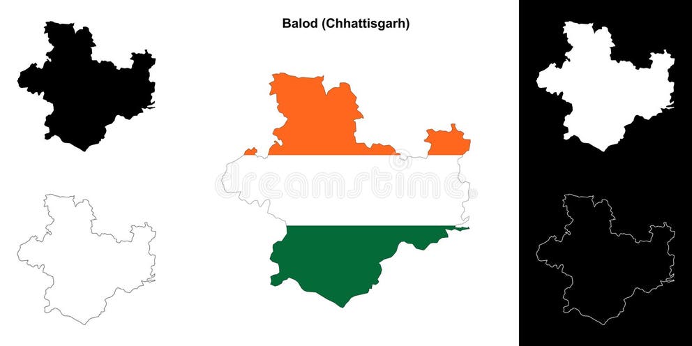 Balod outline map stock vector. Illustration of vector - 368825284