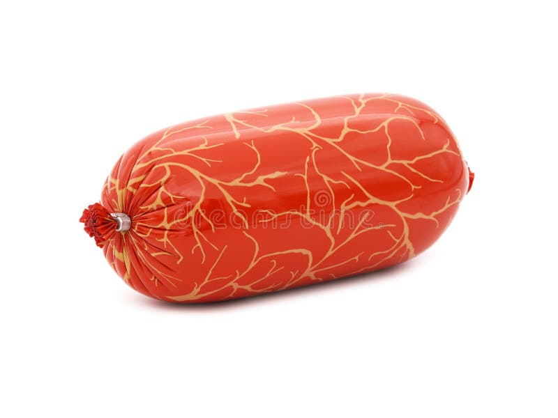 Baloney Salami Isolated on White Stock Image - Image of natural, meal ...