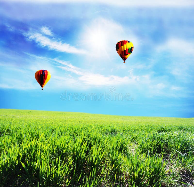 Baloon stock image. Image of colorful, travel, field - 54158967