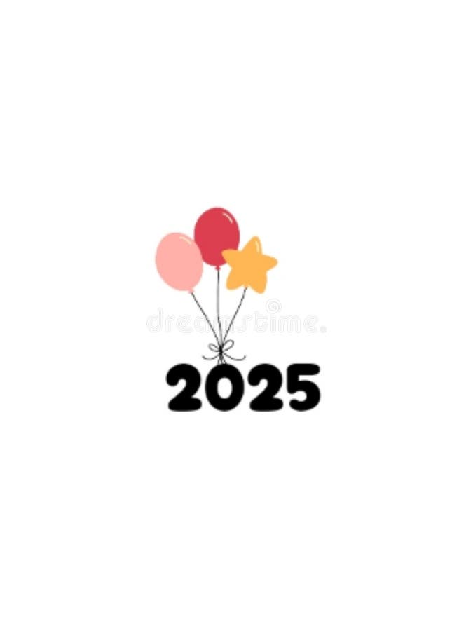 2025 baloon cartoon stock illustration. Illustration of label - 375753232
