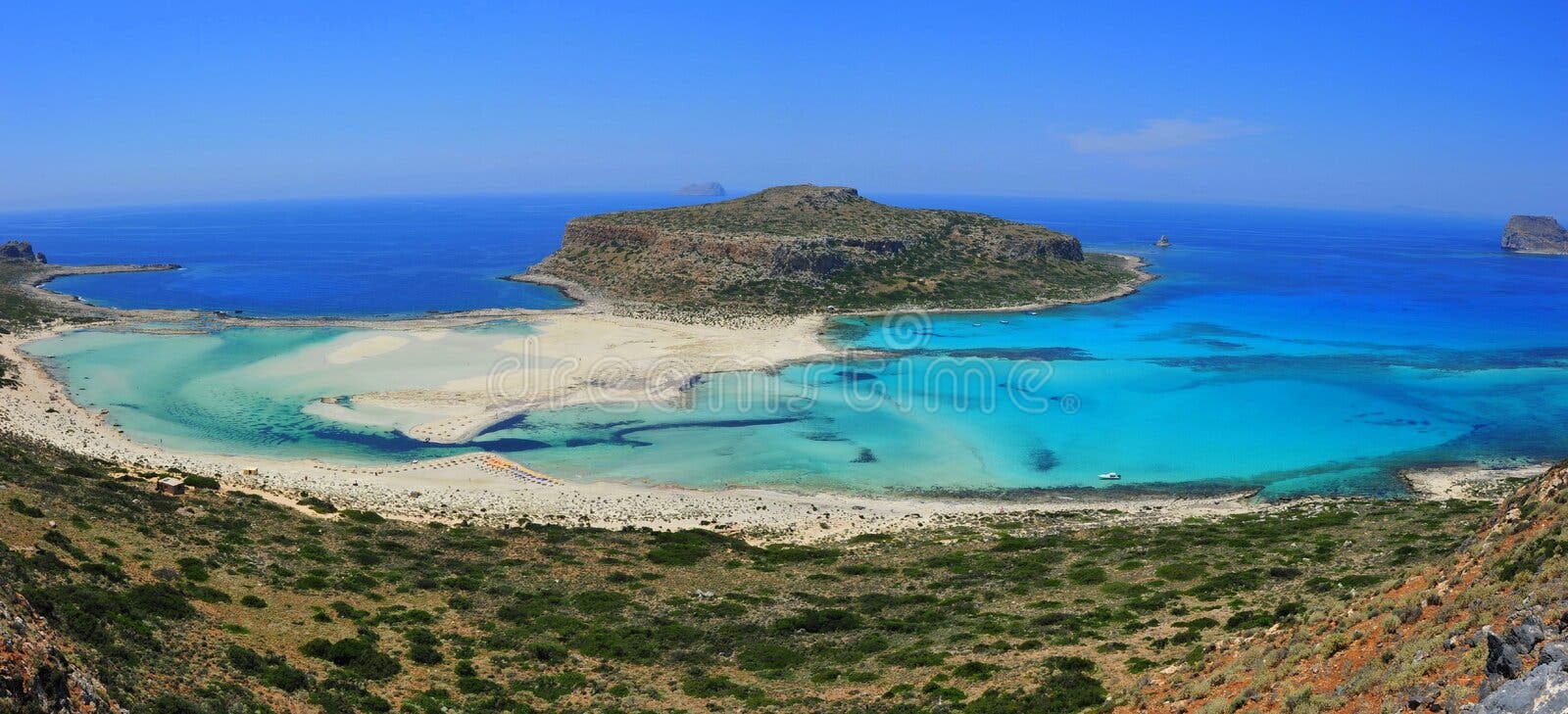 Old Fishing Bridge. Balos Bay, Crete, Greece. Stock Photo - Image of ...