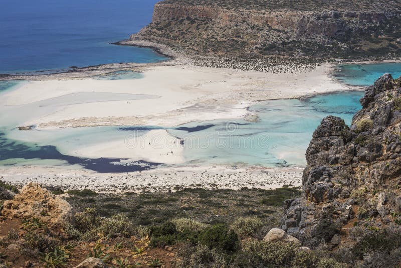 Balos Bay at Crete Island in Greece. Area of Gramvousa. Stock Photo ...