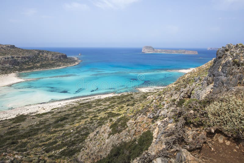 Balos Bay at Crete Island in Greece. Area of Gramvousa. Stock Image ...