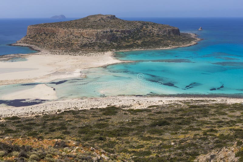 Balos Bay at Crete Island in Greece. Area of Gramvousa. Stock Photo ...