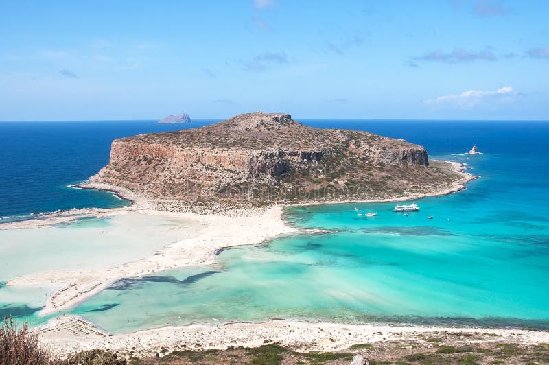 Balos Bay and Gramvousa Island, Crete, Greece Stock Image - Image of ...