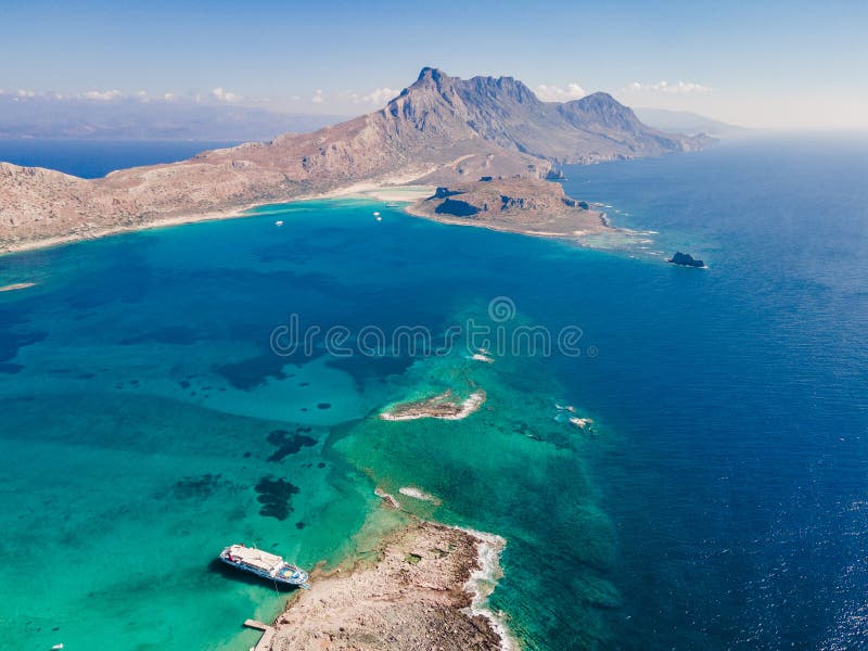 Balos Beach, Greece, Crete. View from Above Stock Image - Image of ...