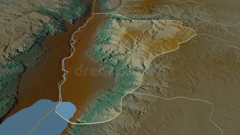 Balqa, Jordan - Outlined. Relief Stock Illustration - Illustration of ...