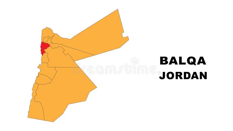 Balqa Map in Jordan. Vector Map of Jordan Stock Vector - Illustration ...