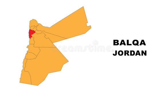 Balqa Map in Jordan. Vector Map of Jordan Stock Vector - Illustration ...