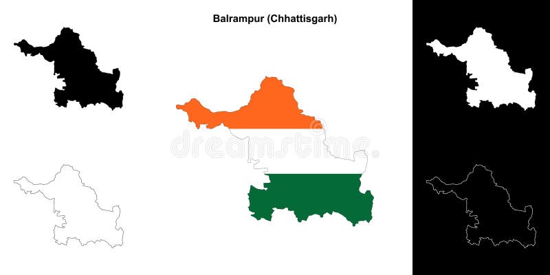 Balrampur outline map stock vector. Illustration of contour - 368825350