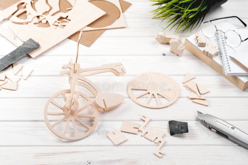Balsa wood model kits stock image. Image of bicycle - 343486599