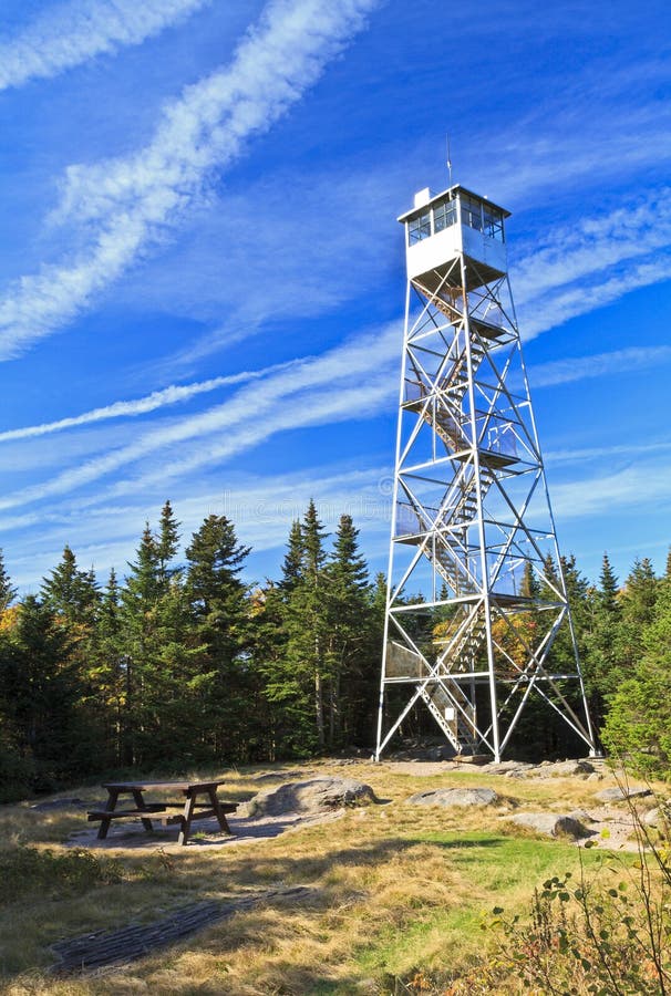 Balsam Lake Mountain Fire Tower Stock Image - Image of nautical, north ...