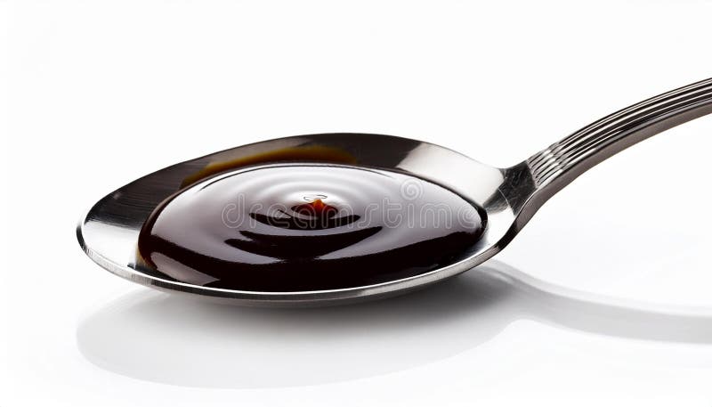 Balsamic Sauce in Spoon Isolated Stock Illustration - Illustration of ...