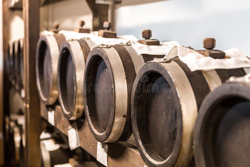 Balsamic Vinegar Wooden Barrels Storing and Aging Stock Photo - Image ...