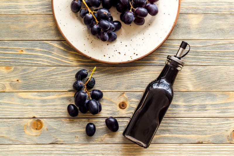 Balsamic Vinegar with Bunch of Fresh Grapes Stock Photo - Image of ...