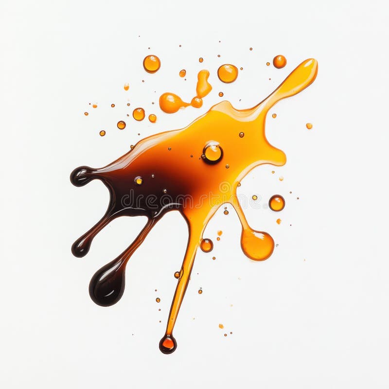 Balsamic Vinegar Puddles on White Background Stock Illustration ...