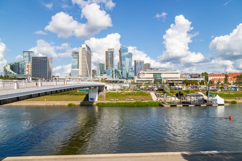 Baltasis Tiltas Bridge and Buildings Editorial Stock Photo - Image of ...