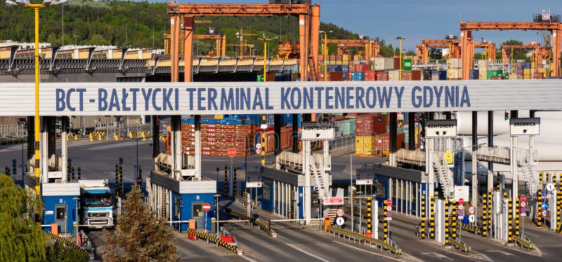 Baltic Container Terminal Gdynia Editorial Photography - Image of ...