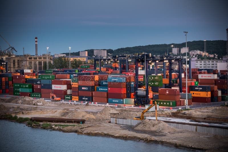 Baltic Container Terminal in Gdynia Editorial Image - Image of poland ...