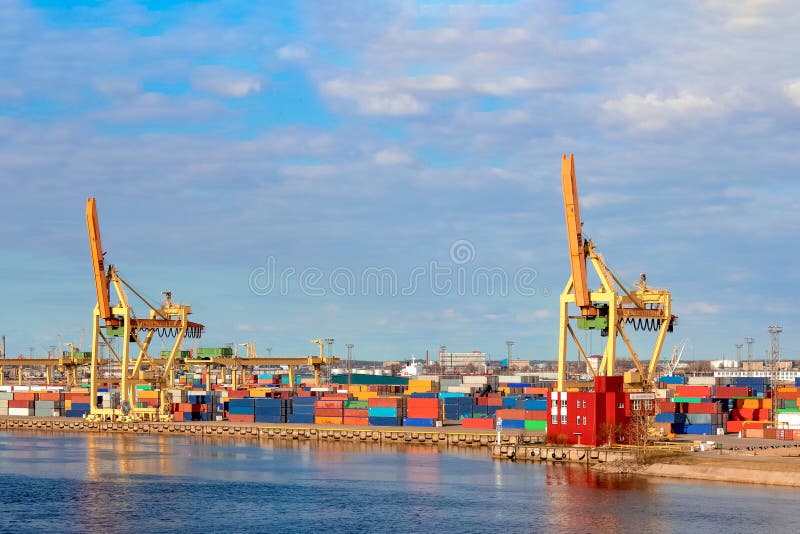 Baltic container terminal stock image. Image of maritime - 87627351