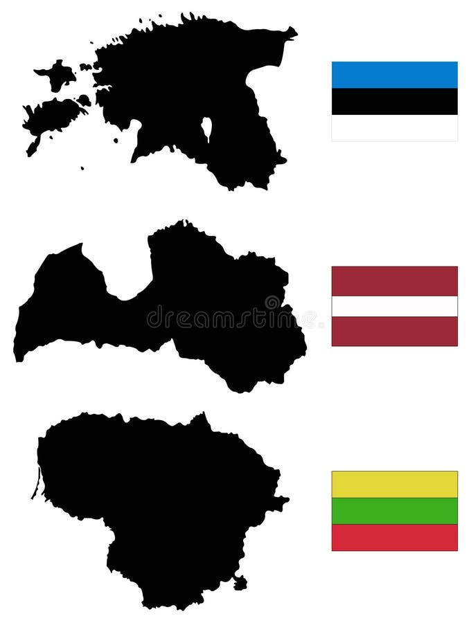Baltic Countries Map with Flags - Baltic States, Baltic Republics ...