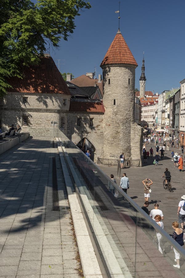Viru Gate and Old Town Tallinn Estonia Editorial Photo - Image of ...