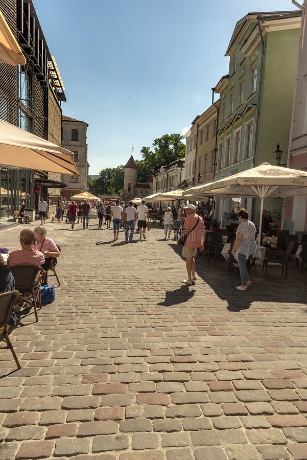 Cobbled Viru Street in Tallinn. Editorial Stock Photo - Image of ...