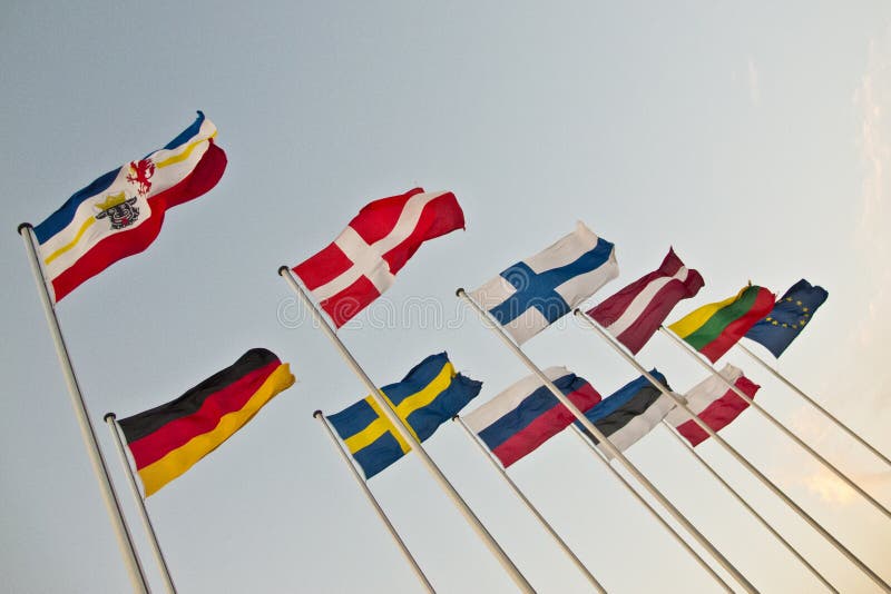 Baltic Flags stock image. Image of blue, wind, regional - 39615691