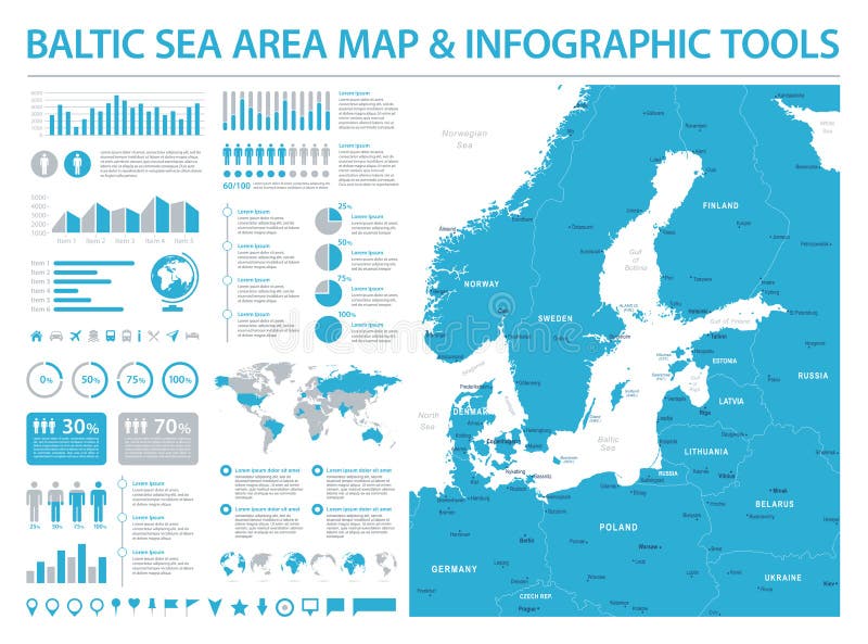 Baltic Sea Area Map - Info Graphic Vector Illustration Stock ...