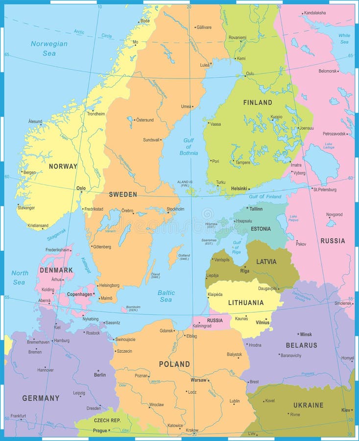 Baltic Sea Area Map - Vector Illustration Stock Illustration ...