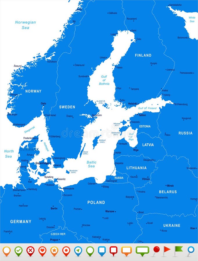 Baltic Sea Area Map - Vector Illustration Stock Illustration ...