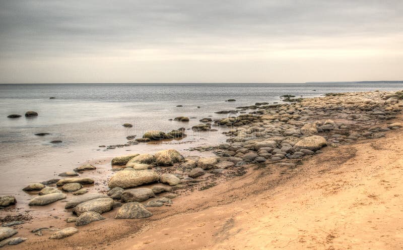 Baltic Sea Beach with Lots of Rocks Stock Photo - Image of coastline ...