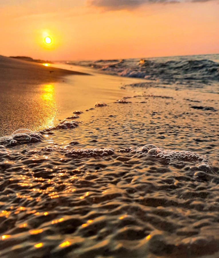 The Baltic Sea and the Beach in the Rays of the Evening Sunset Stock ...