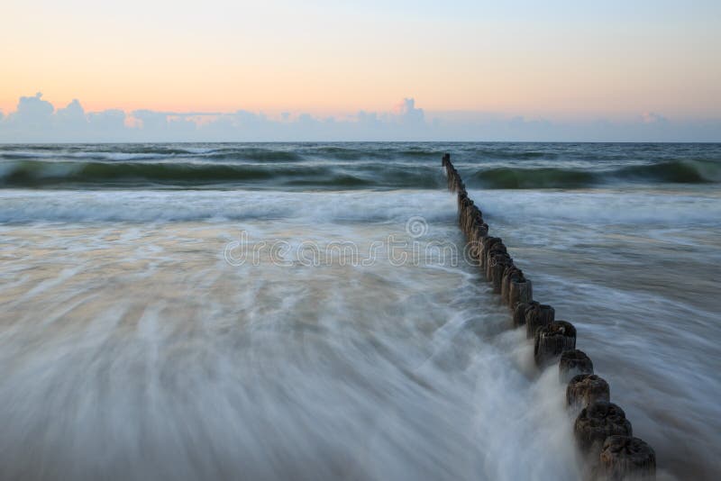 Baltic Sea and the Breakwater Stock Image - Image of coastline, baltic ...