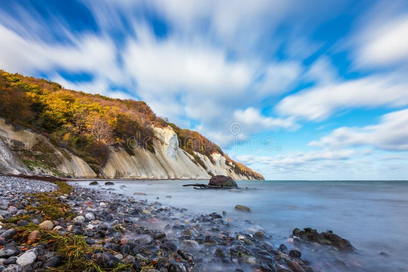Baltic Sea Coast on the Island Moen in Denmark Stock Image - Image of ...