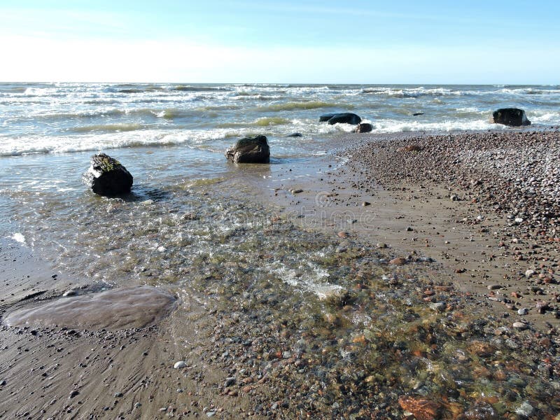 Baltic Sea Coast, Lithuania Stock Image - Image of natural, nature ...
