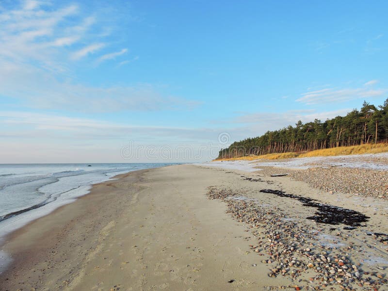 Baltic Sea Coast, Lithuania Stock Image - Image of yellow, stones: 80480895