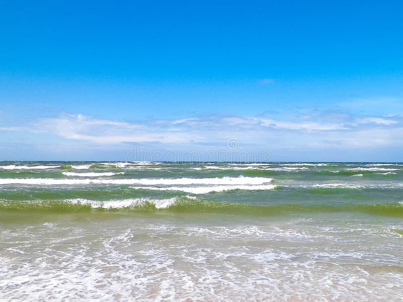 Baltic Sea. Copy Space on Blue Sky Stock Photo - Image of wide, nature ...