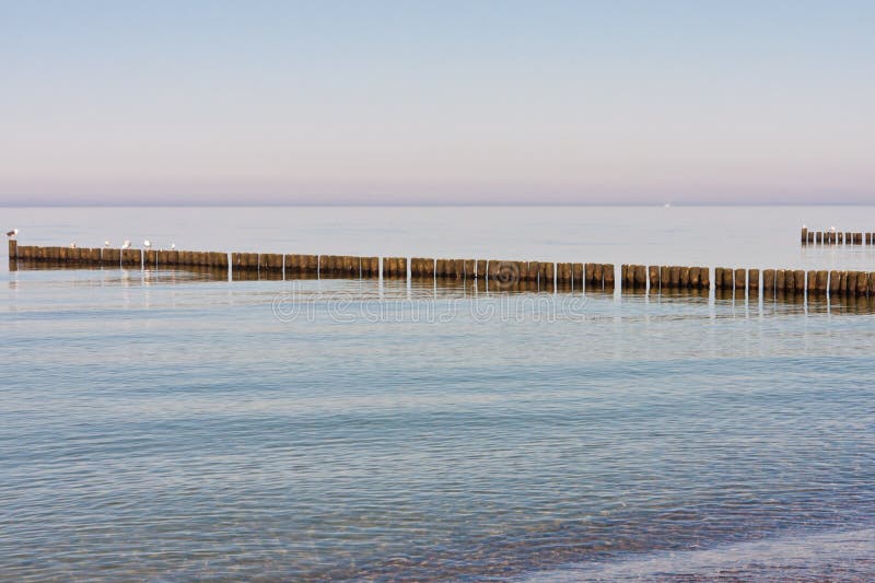 Baltic Sea, Germany stock image. Image of groynes, tranquil - 25805625