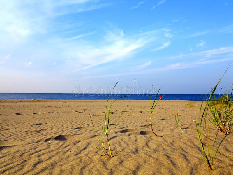 Baltic Sea Grassy Sand Dunes in the Foreground Stock Image - Image of ...