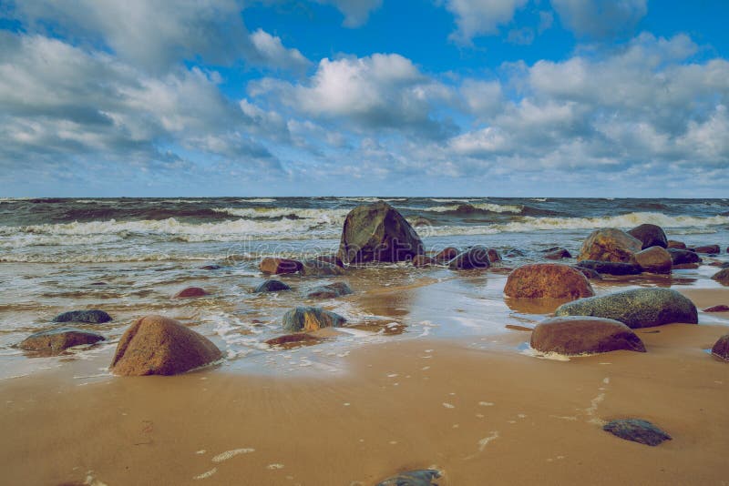 Baltic sea in Latvia. stock image. Image of seaside, summer - 90988829