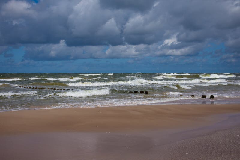 Baltic sea shore in Latvia stock image. Image of scenery - 95549185
