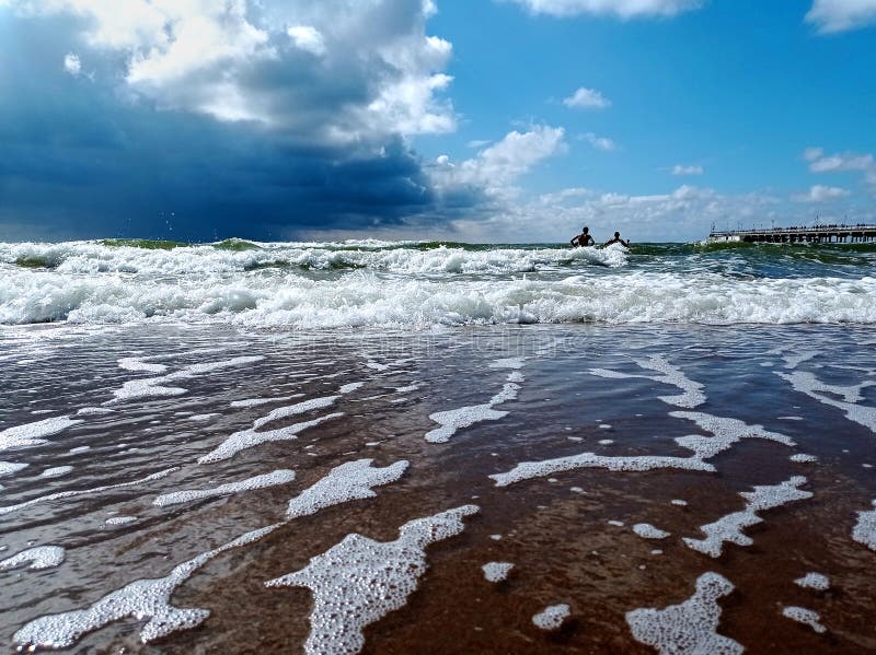Baltic sea in summer time. editorial stock image. Image of beach ...