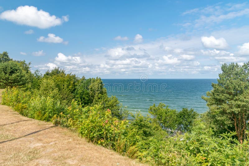 Baltic Sea View at Sunny Day. View from Cliff Stock Image - Image of ...