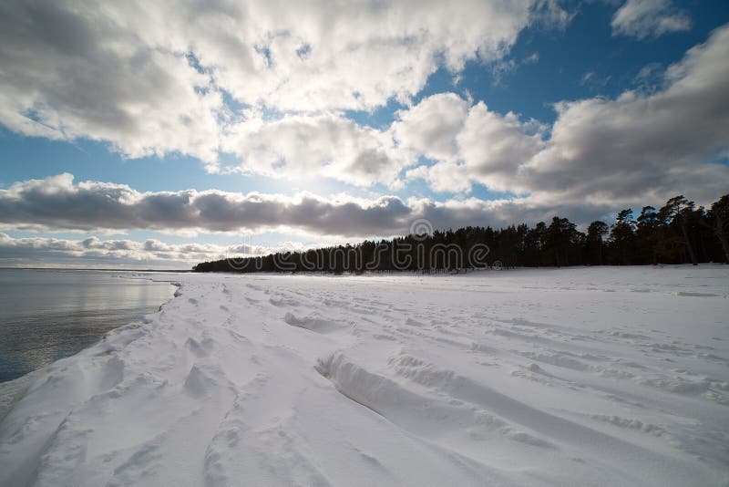 Baltic sea in winter. stock photo. Image of white, blue - 27617894