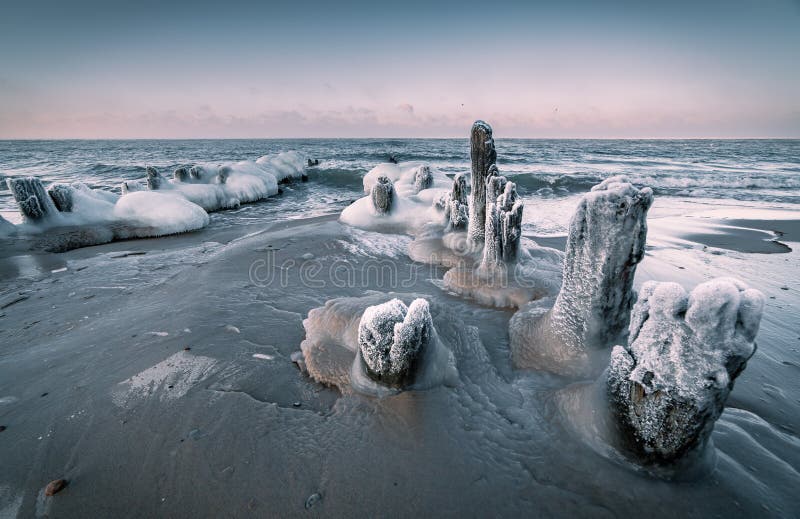 Baltic Sea in winter stock photo. Image of cold, kaliningrad - 84309480