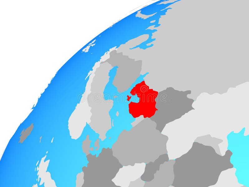 Baltic States on globe stock illustration. Illustration of estonia ...