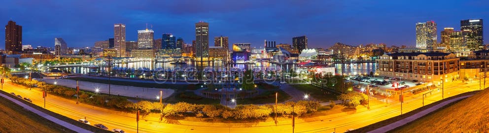 Baltimore di notte immagine stock. Immagine di maria - 25676251