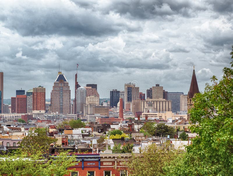 Baltimore Cityscape Skyline Buildings Editorial Photography - Image of ...