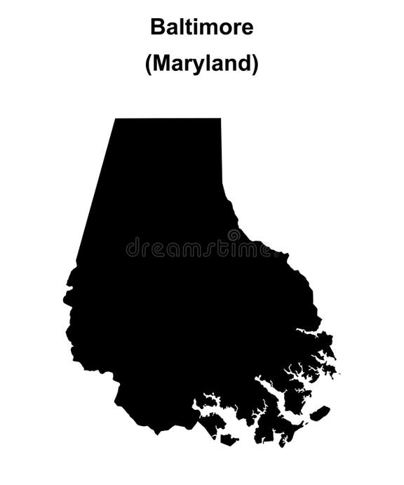 Baltimore outline map stock illustration. Illustration of cartography ...
